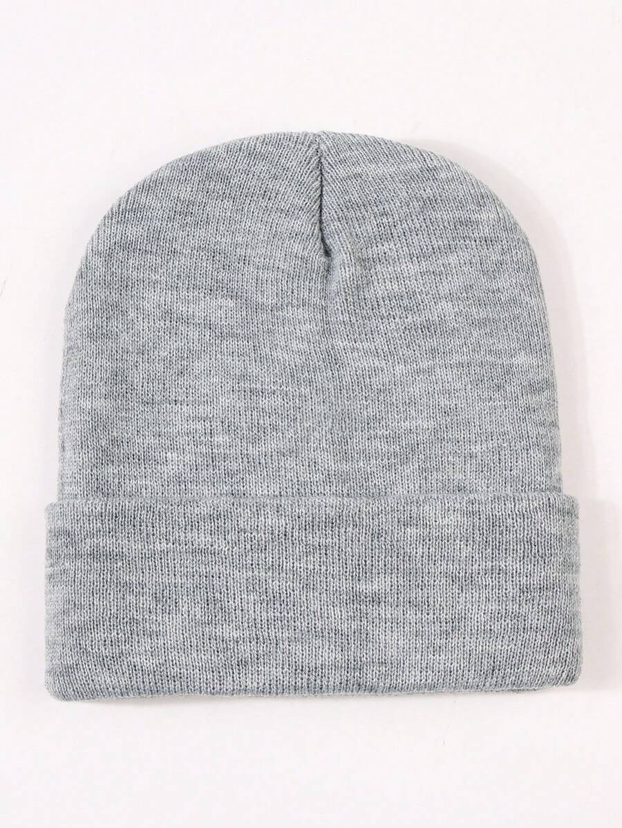 1 Stück Damen Graue Einfarbige Strickmütze Für Herbst | aktuelle Trends ...