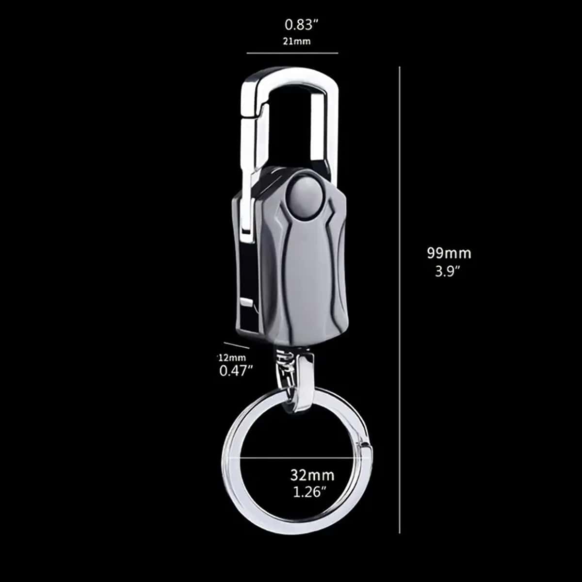 4 In 1 Heavy Duty Keychain: Finger Spinner, Rotary Key Holder, Box ...