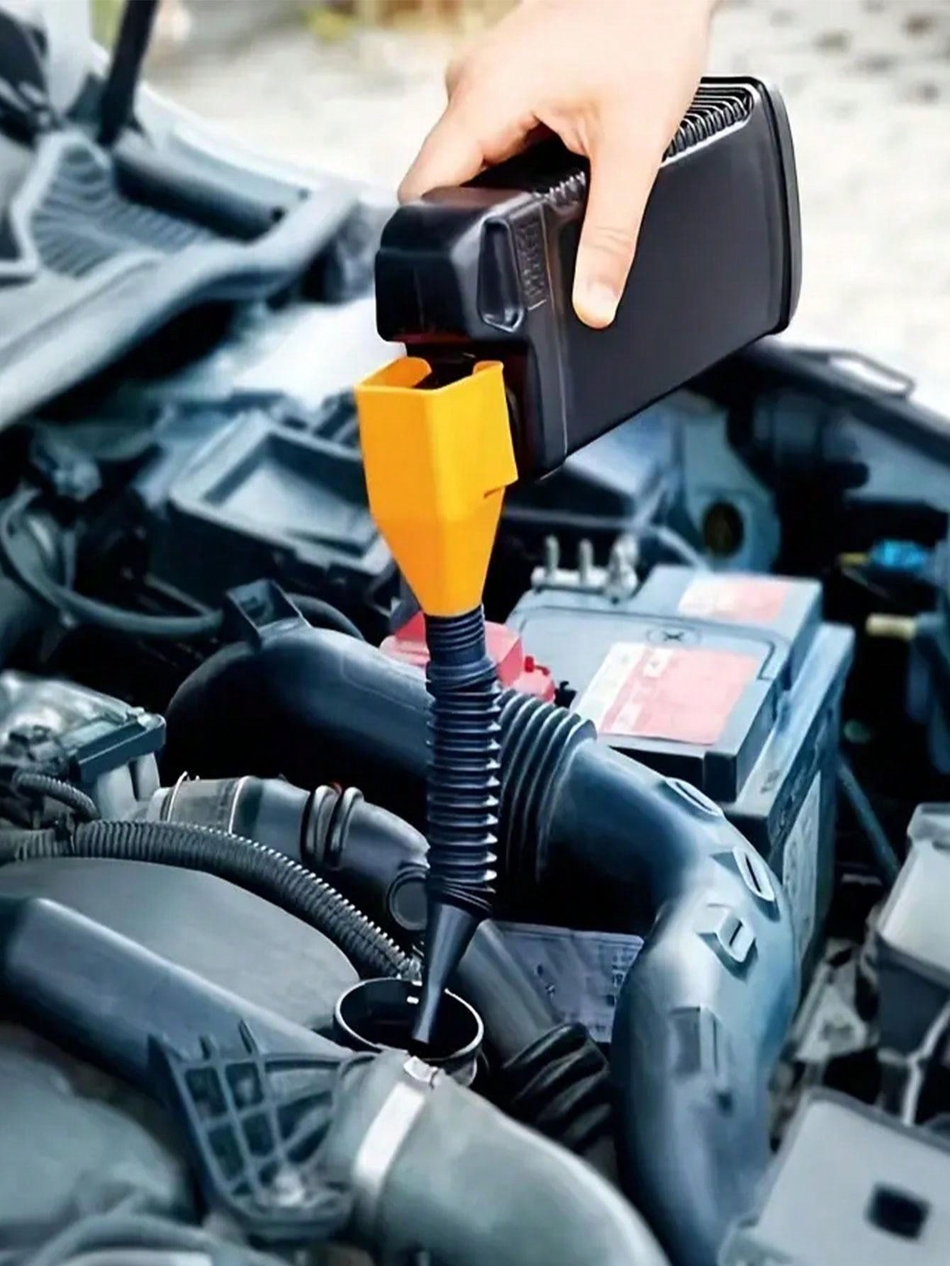 1pc Portable Oil Funnel, Small Square Funnel, Clip-On Funnel, Car ...