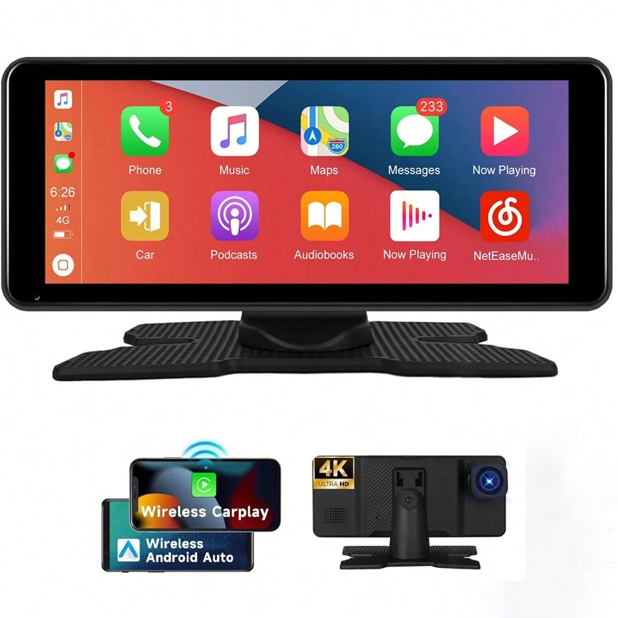 6.86" HD IPS Screen PND Portable Wireless Carplay/Android Auto Screen ...