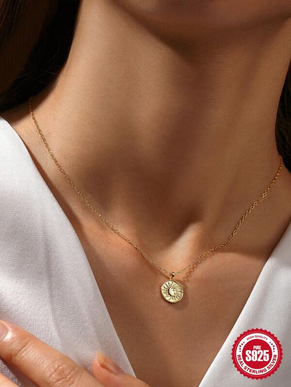 1 PC Ins Korean Gold Necklace S925 Sterling Silver Minimalist ...