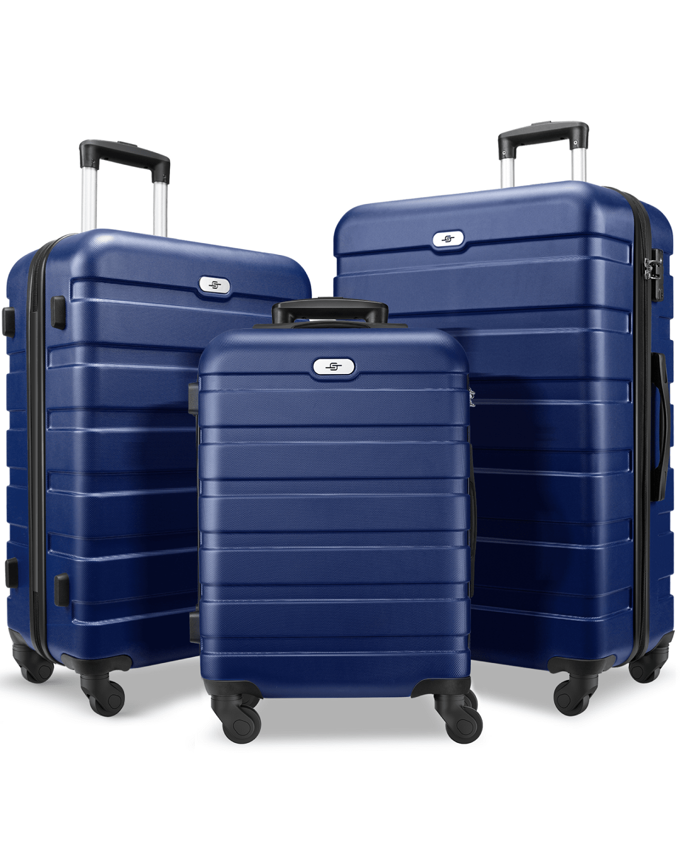 3 Piece Luggage Sets, ABS Hardside Spinner Suitcase With Wheels And TSA ...