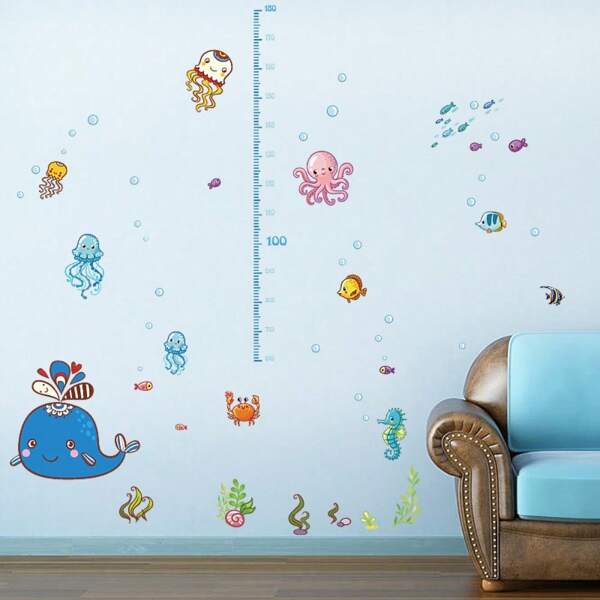 Growth Chart Wall Ruler Removable Height Measure Chart Nautical Wall ...