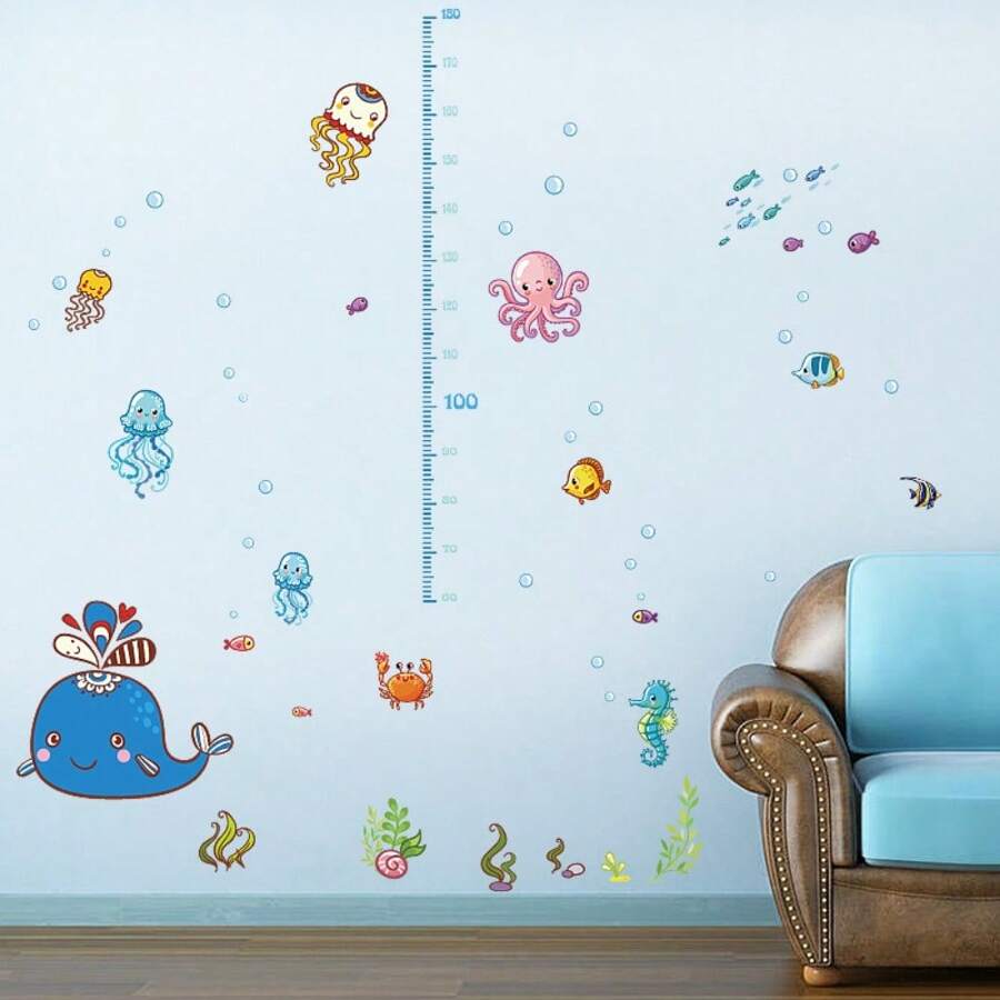 Growth Chart Wall Ruler Removable Height Measure Chart Nautical Wall ... Growth Chart Wall Ruler Removable Height Measure Chart Nautical Wall ...