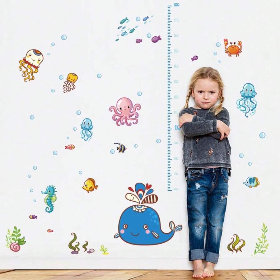 Growth Chart Wall Ruler Removable Height Measure Chart Nautical Wall ...