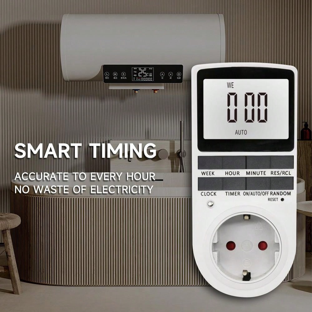 Cerhot Eu-stecker, Zeitschaltuhr, Timer, Steckdosenprogrammierer, 7 Tage, 12/24 Stunden, Eu ...