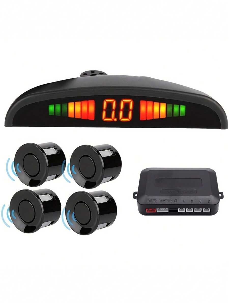 Car Auto Parktronic LED Parking Radar With 4 Parking Sensors Backup Car ...
