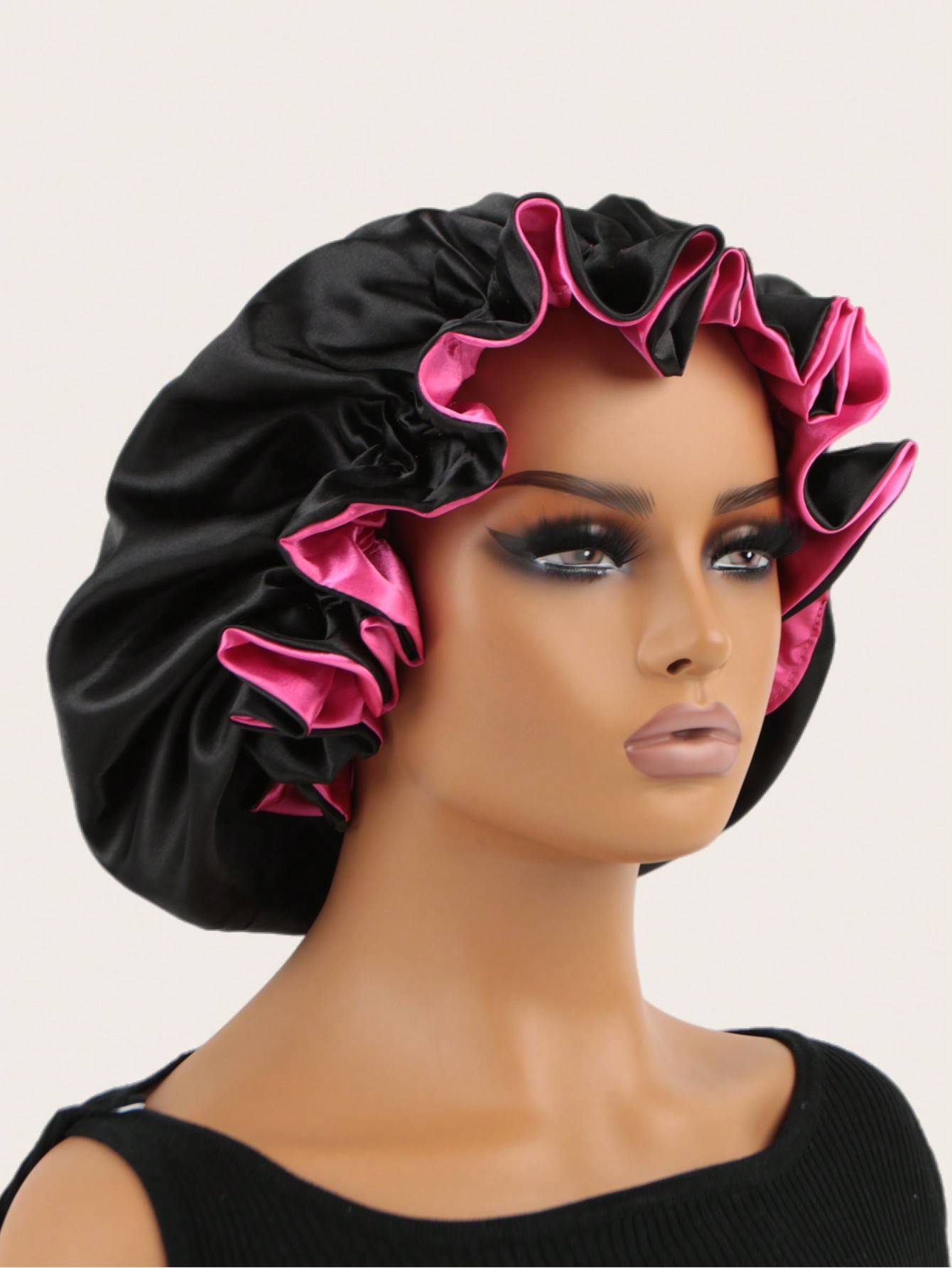 1 Piece Large Size Double Side Silk Bonnet for Sleeping Satin Bonnet ...