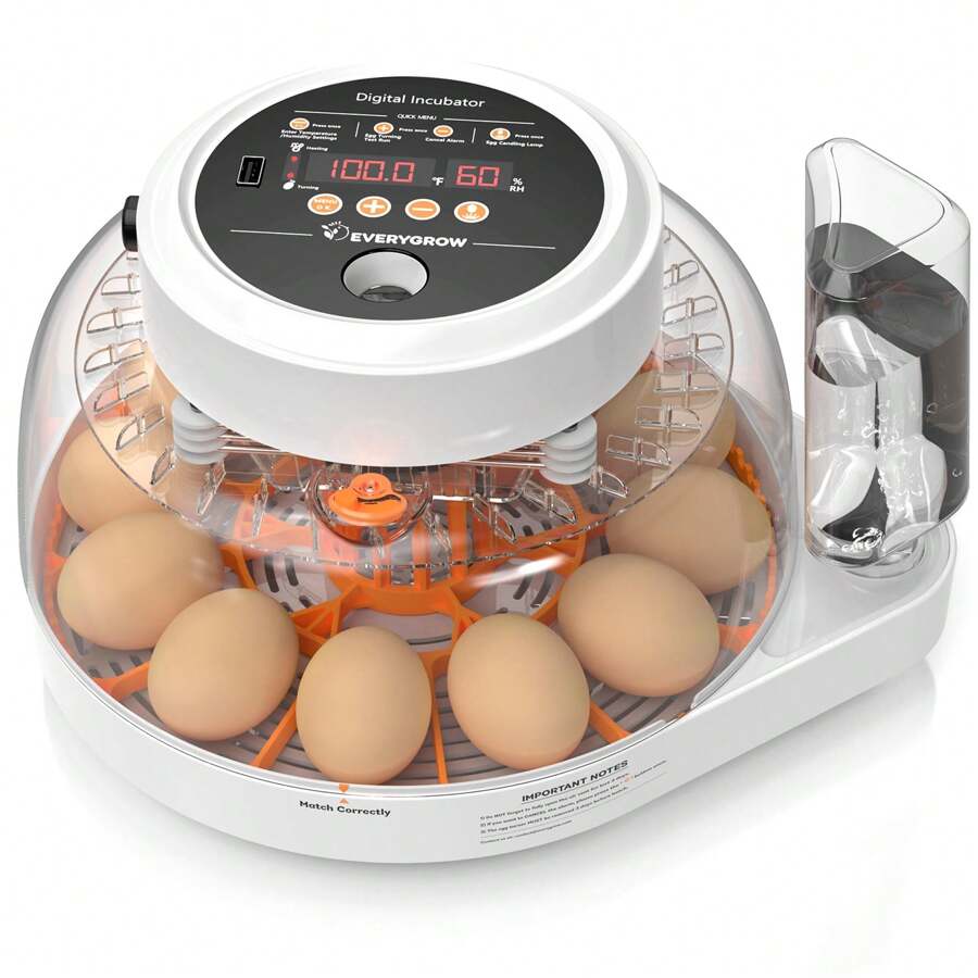 EVERYGROW 12 Egg Incubator for Hatching Eggs with Humidity Display ...