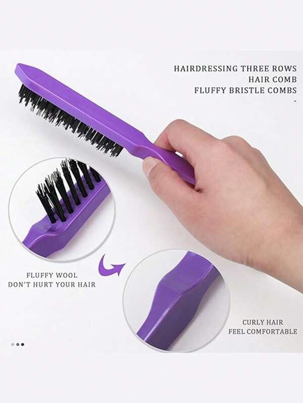 Hair Three -Row Combing Comb, Fluffy Nyst Curly Combing, Professional ...