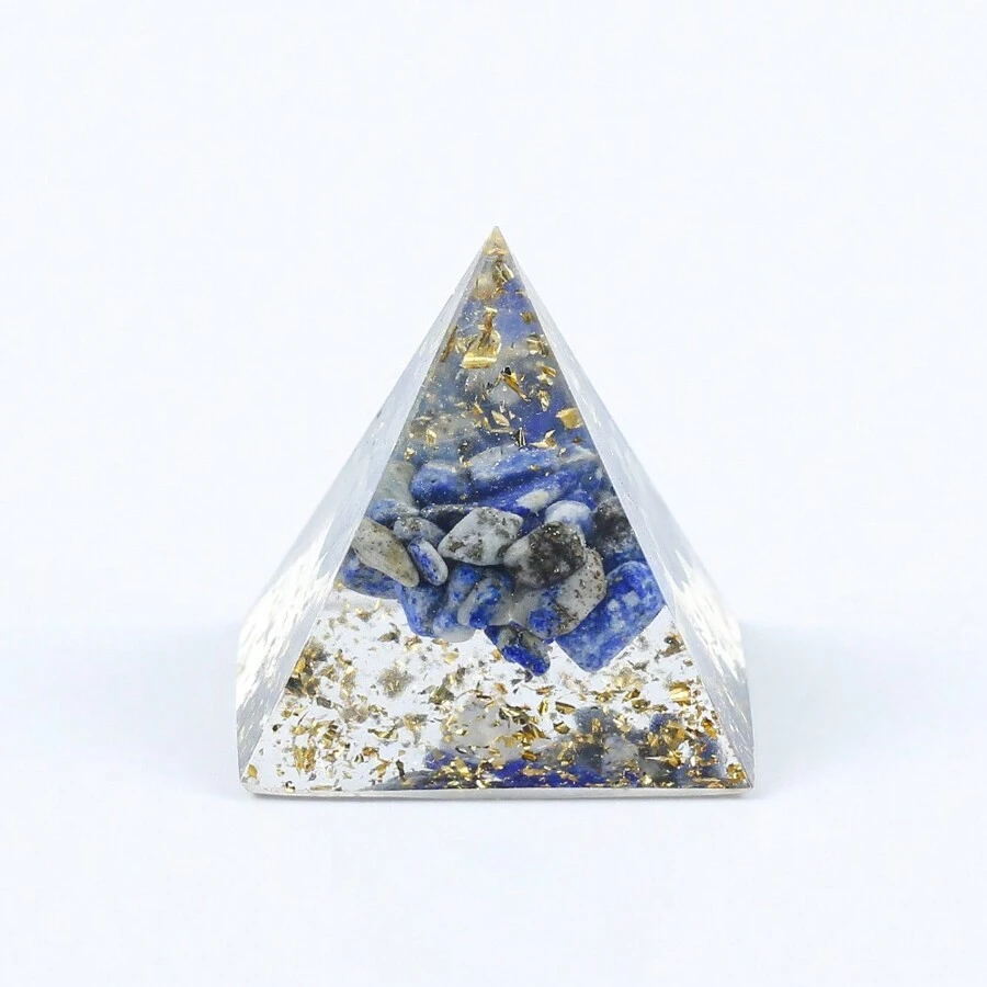 1pc Crystal Stone Pyramid & Triangle Shaped Epoxy Resin Adhesive ...
