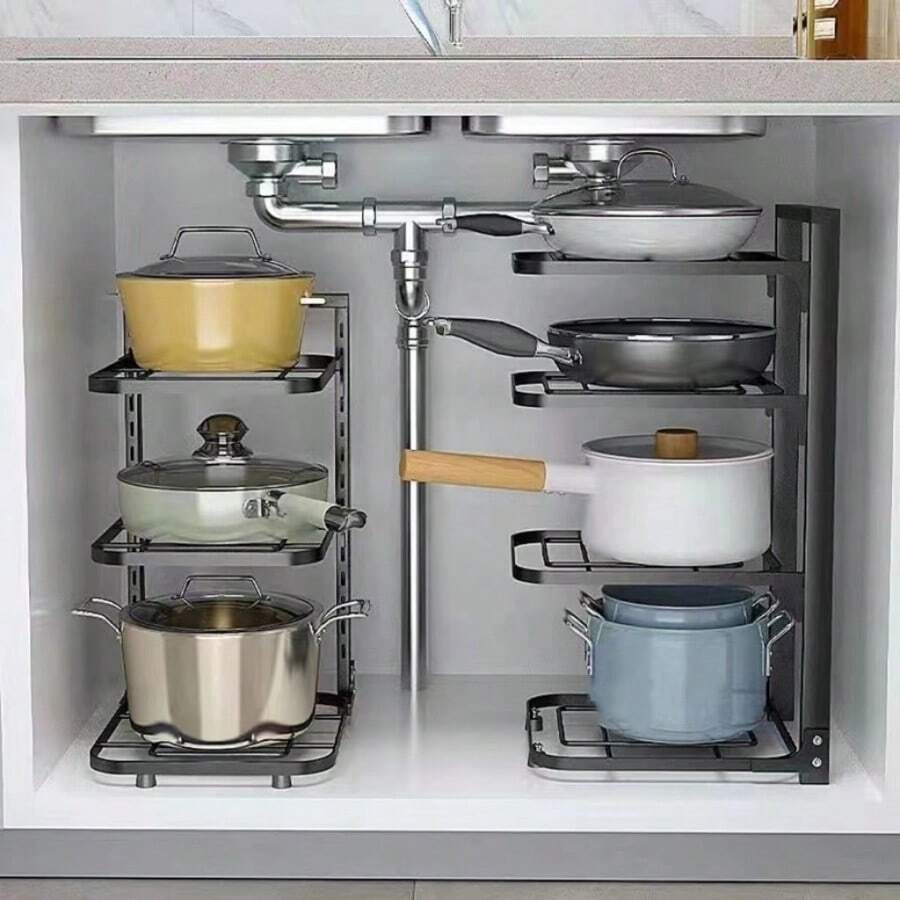 1Pc 2/3/4-Iayer Kitchen Storage Rack Pot Rack Kitchen Organizer Sewer ...