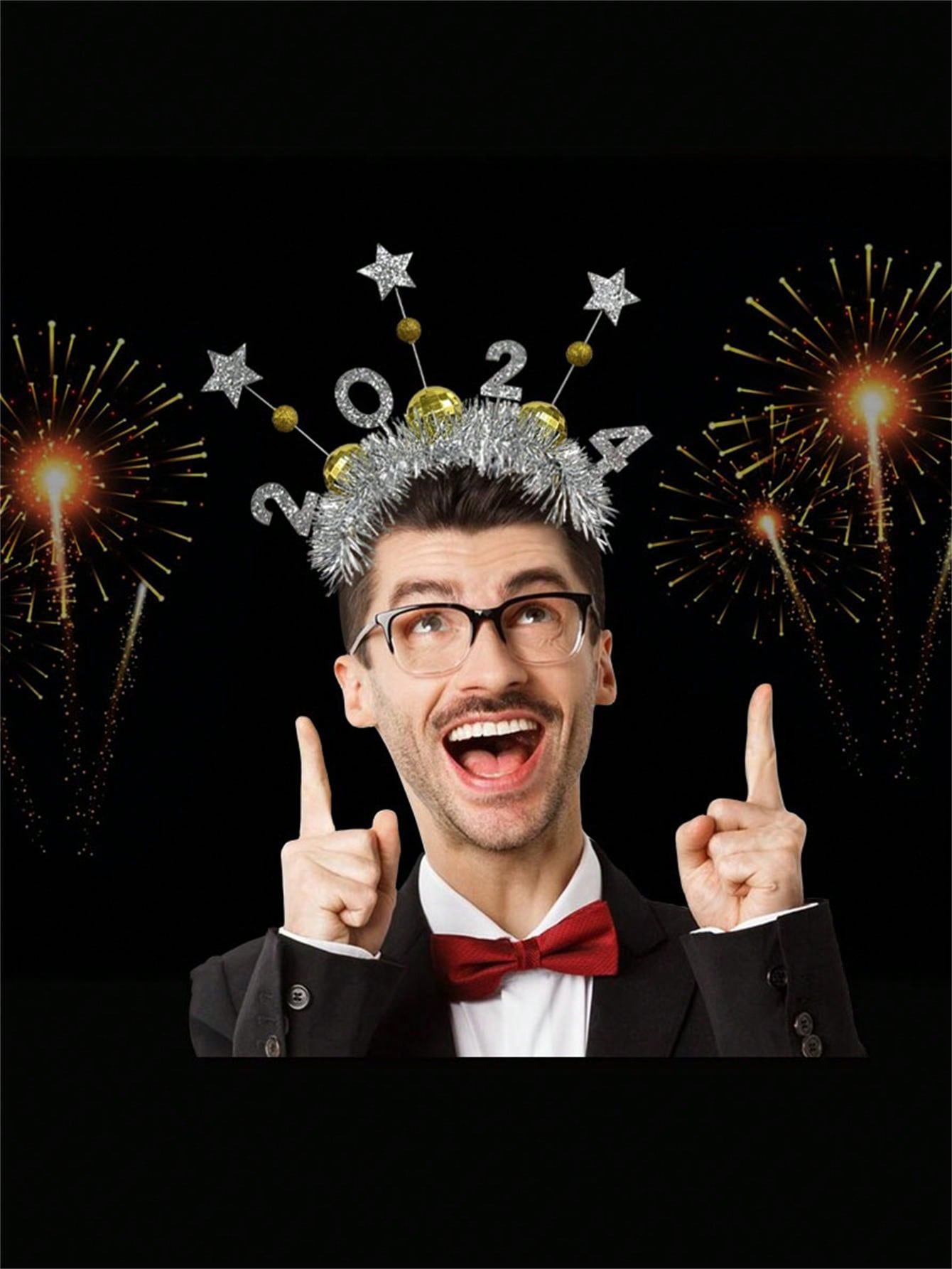 1pc 2024 New Year Fireworks Headband, Photography Props, Holiday-Themed ...