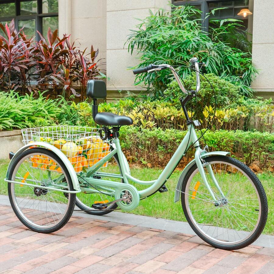 Adult Tricycle 7 Speed, 3-Wheel Bikes, 24 Inch Wheels Cruiser Bikes ...