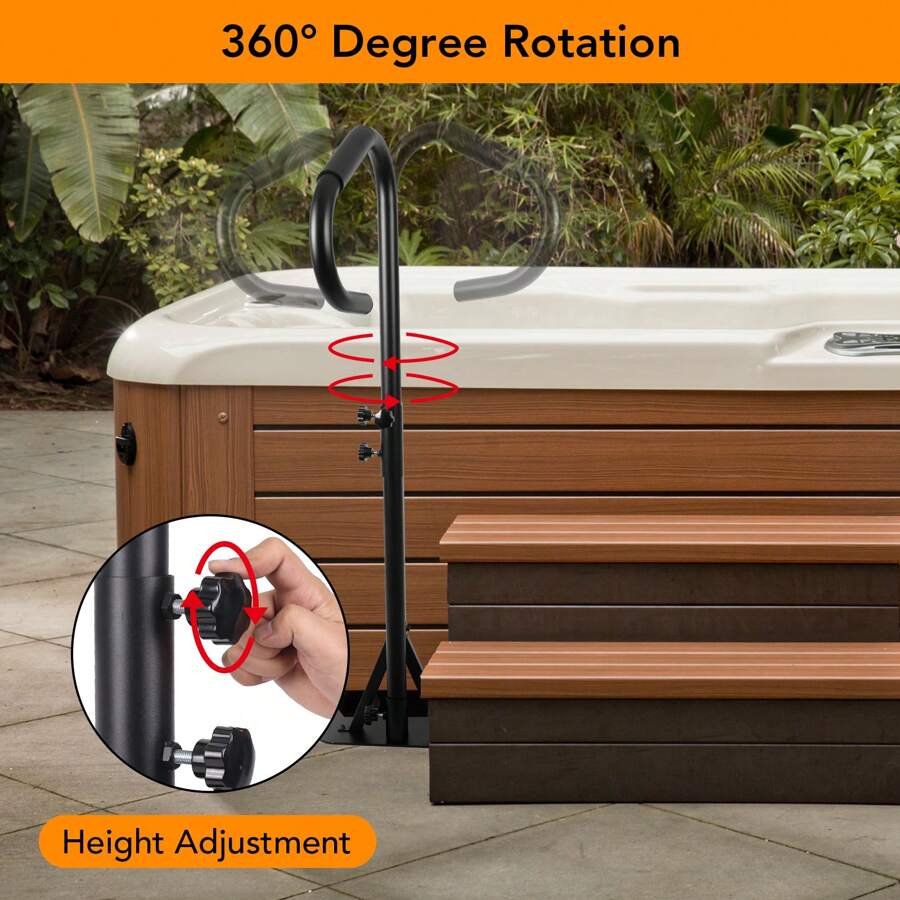 600LBS Capacity Hot Tub Handrail 56"H Safety Handrail Pivots 360 ...