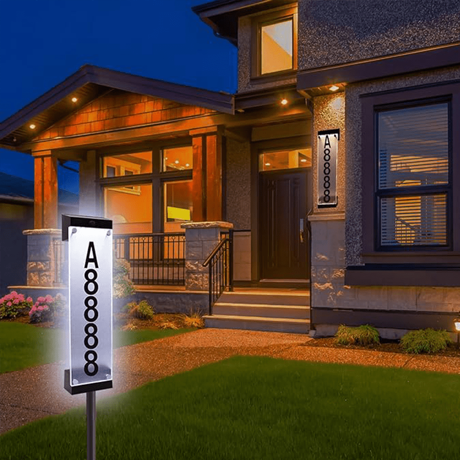 1pcs solar house number sign light LED illuminated Outdoor Address ...