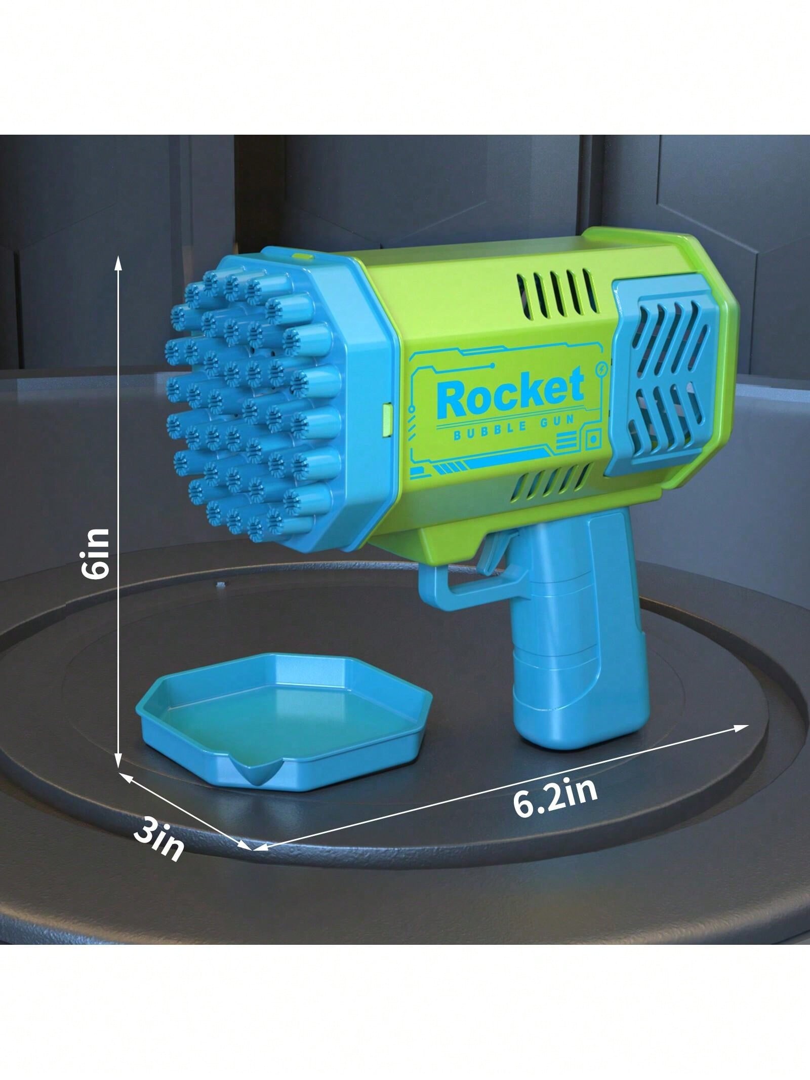 40 Holes Children Handheld Bubble Machine Rocket Shaped Electric Bubble ...