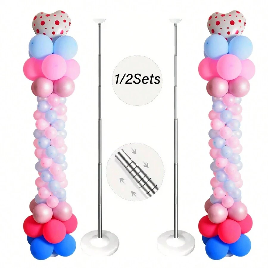 Balloon Stand Set, Adjustable Balloon Arch Stand Pylon With Base ...