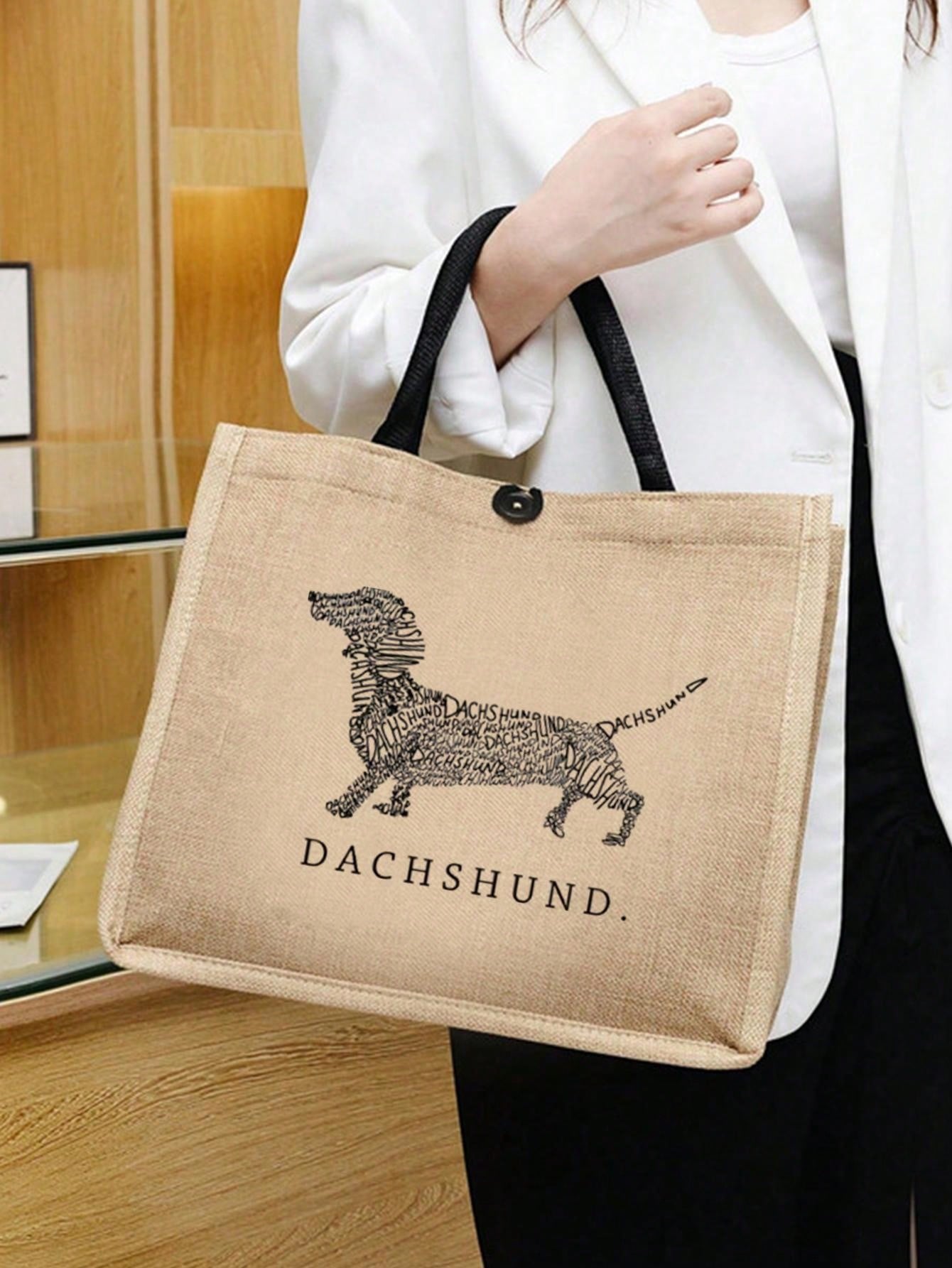 Dackel Bedruckte Tasche, Leinwand Tote Kombitasche, Personalisierte ...