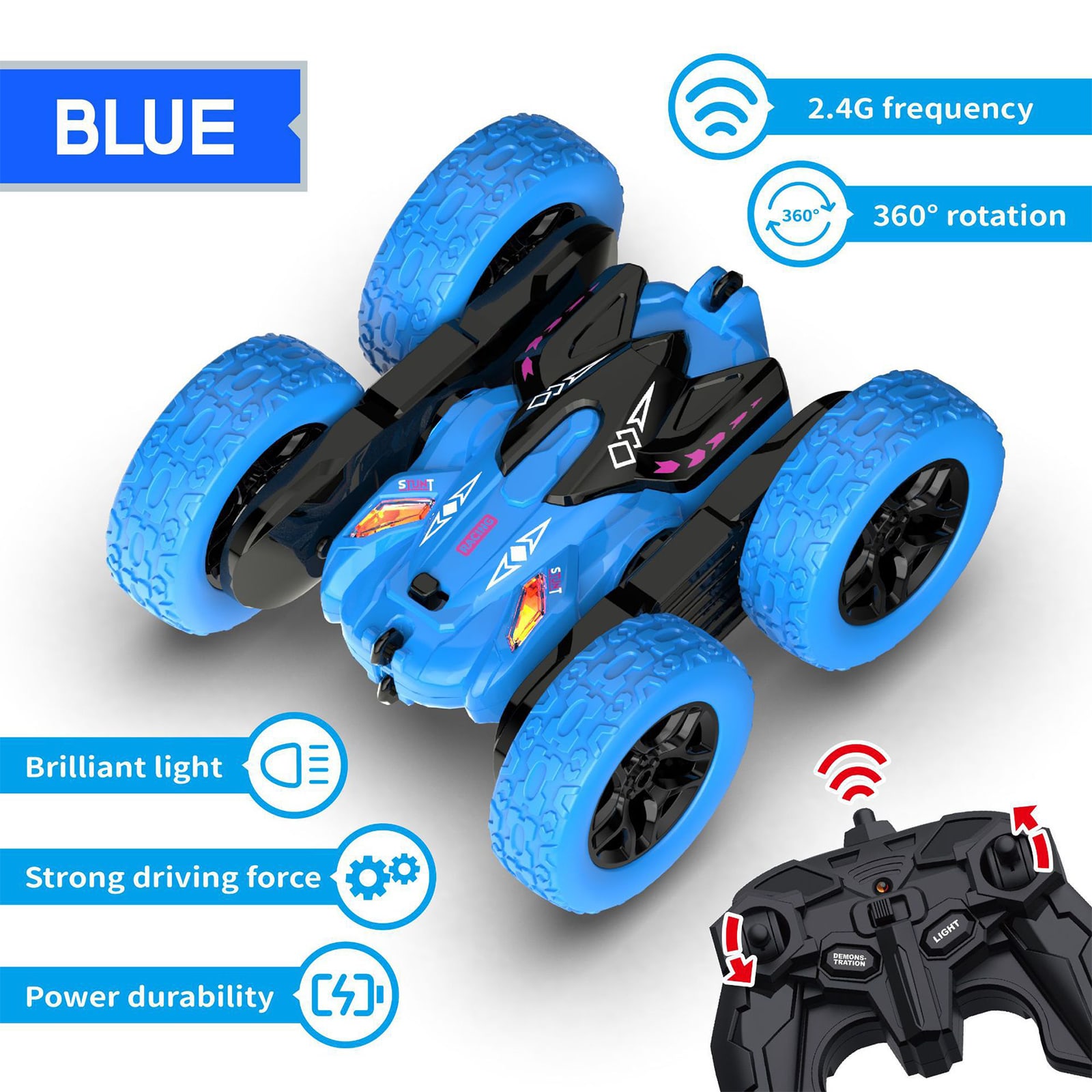 4-Wheel Remote Control Car, With 360 Degree Rotating Wheels And Lights ...