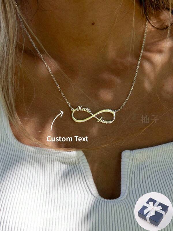 Customized Name Necklace With Infinity Symbol, Engraved With Name ...