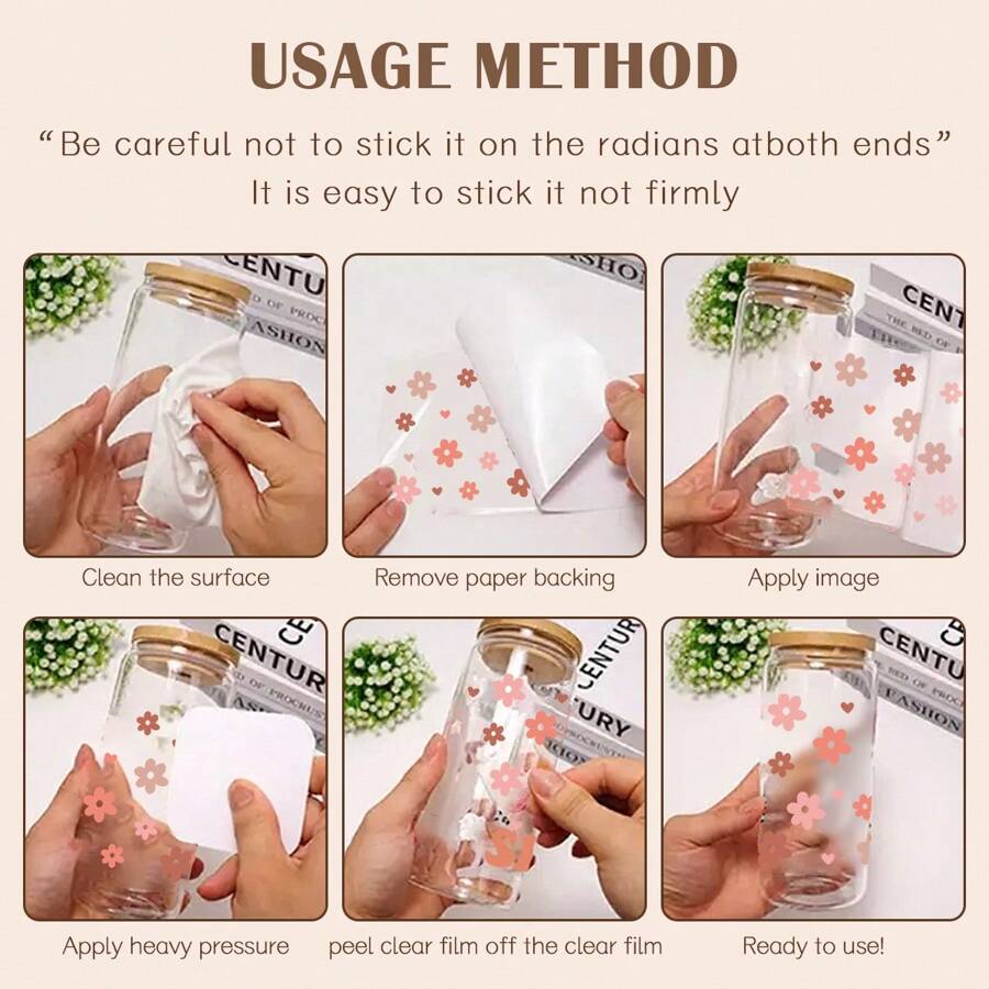 1pc Uv Dtf Transfer Teacher Design Sticker For 16oz Libbey Glass Cups ...