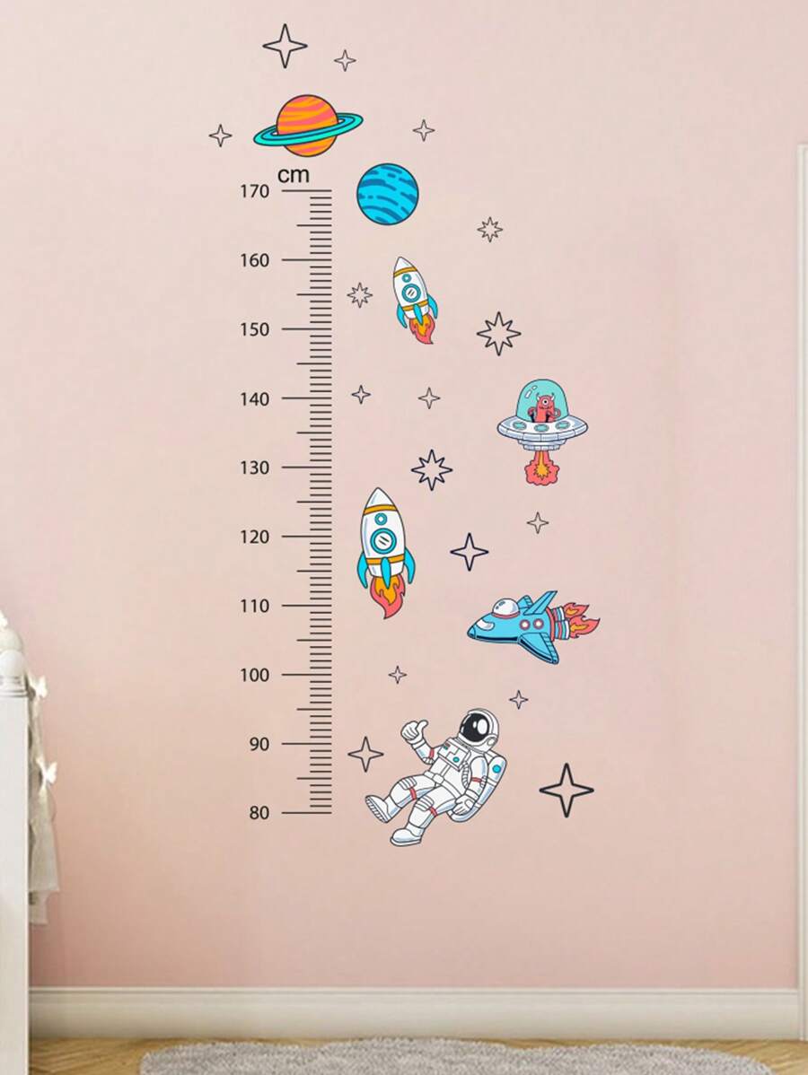 2 Sets Height Ruler Wall Sticker Wall Growth Chart Spaceman Growth ...