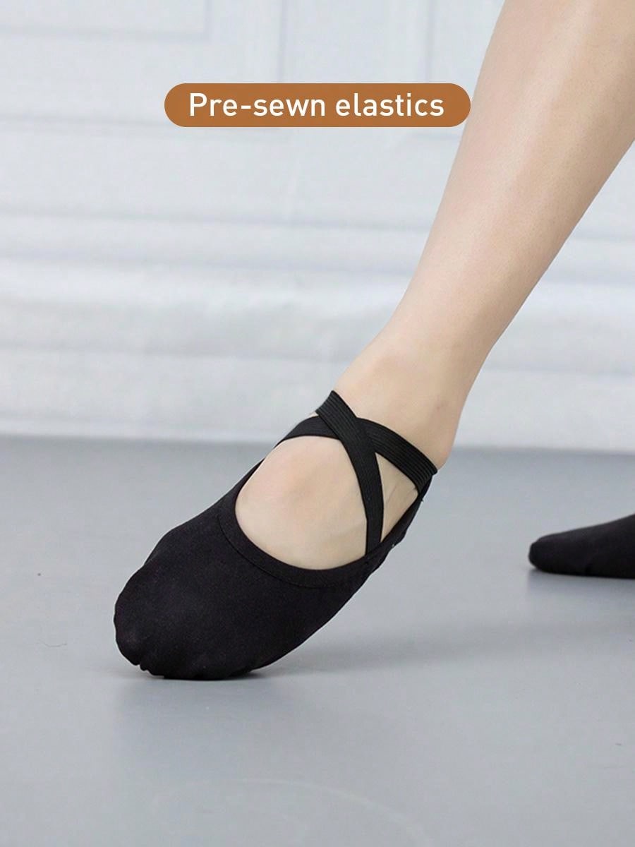 Split Sole 4-way Stretch Canvas Ballet Shoes | SHEIN UK