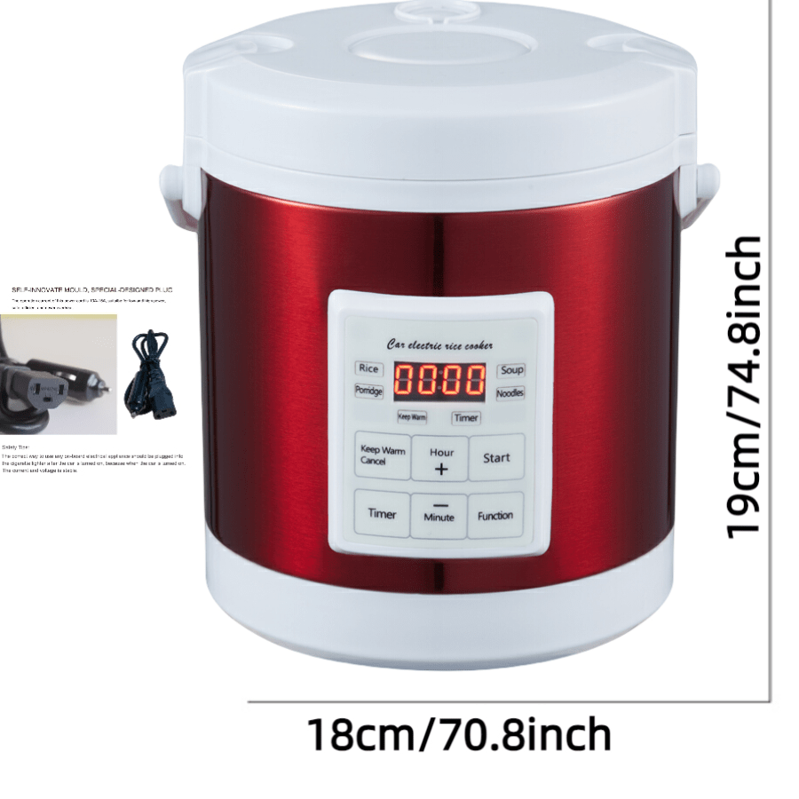 12V 24V Mini Car Rice Cookers 1.6L Car Trucks Electric Soup Porridge ...