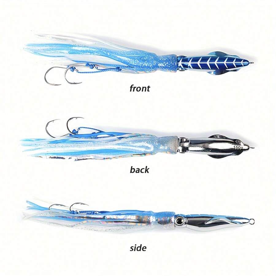 Sea Fishing Plating Octopus Lure 60-200g Luminous Squid Lure Double ...