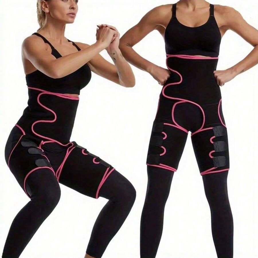 1pc Waist Trainer & Thigh Trimmer, 3-In-1 Lower Body Sauna Leg Trainer ...