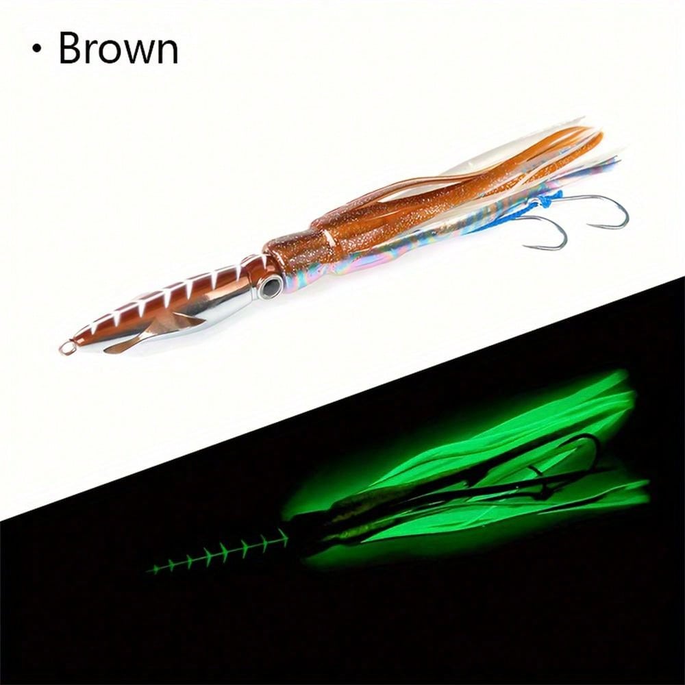 Sea Fishing Plating Octopus Lure 60-200g Luminous Squid Lure Double ...