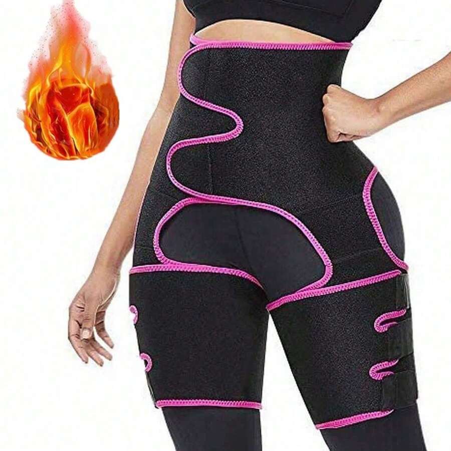 1pc Waist Trainer & Thigh Trimmer, 3-In-1 Lower Body Sauna Leg Trainer ...