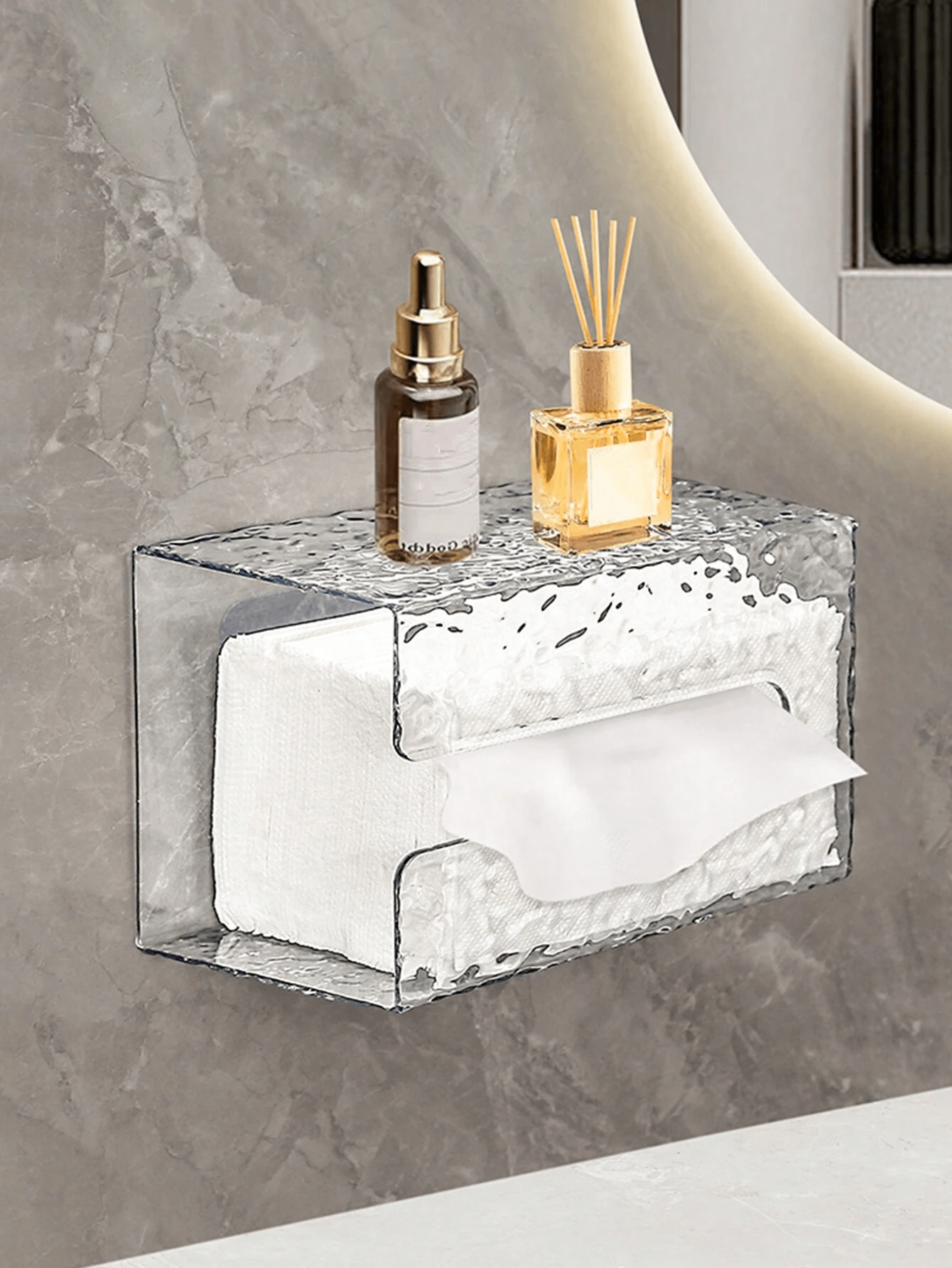 1pc Transparent Tissue Storage Box, Wall-mounted Transparent Tissue Box ...