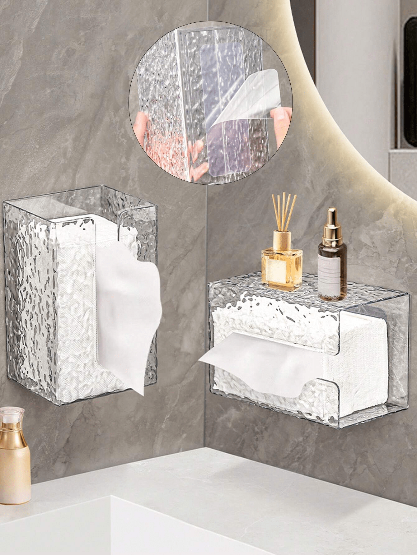 1pc Transparent Tissue Storage Box, Wall-mounted Transparent Tissue Box ...