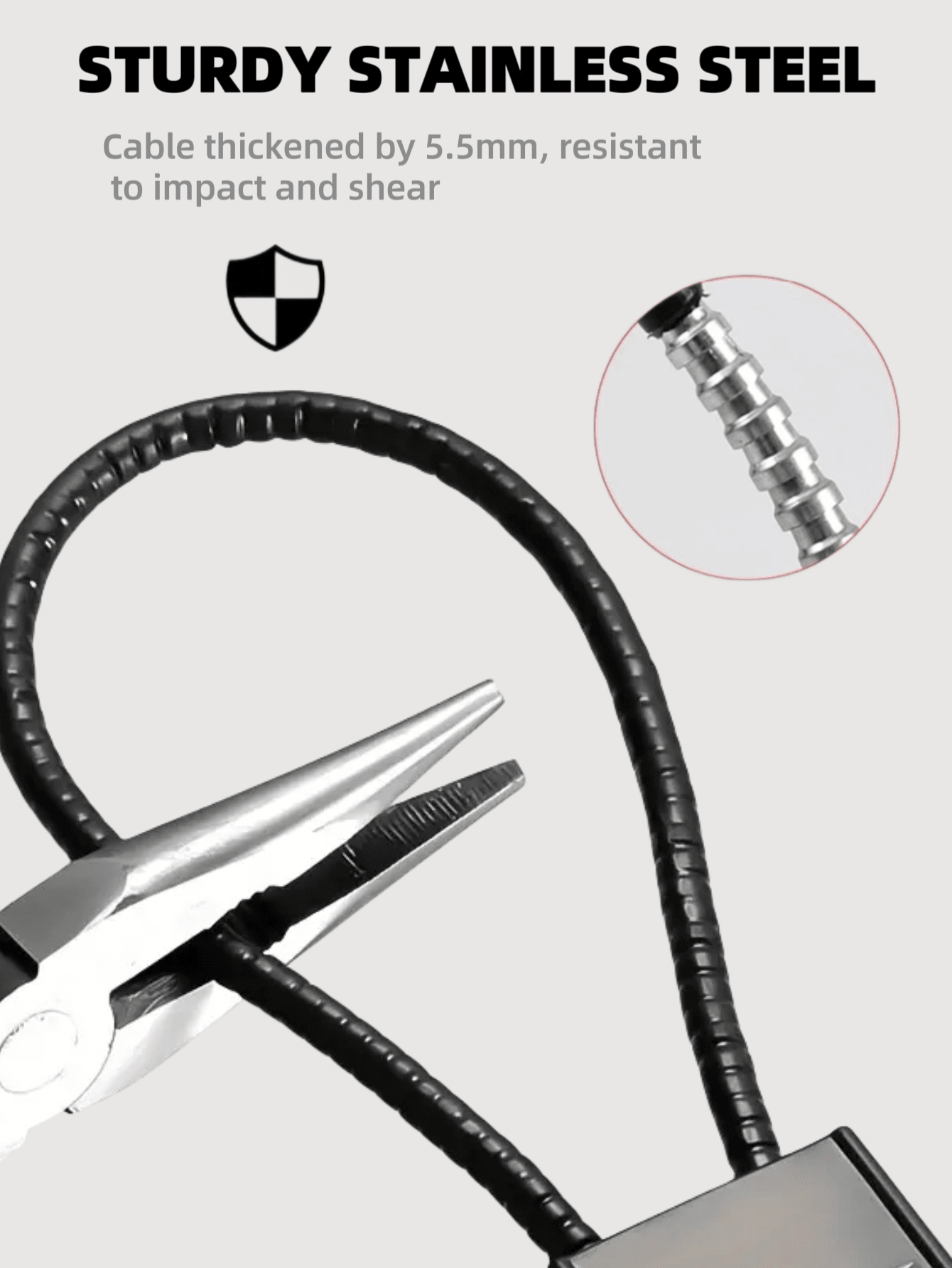 1pc Soft Steel Cable Anti-theft Padlock With Multiple Sizes For ...