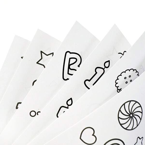 1book 12-Page Cartoon Birthday Party Themed Coloring Book With Doodles ...