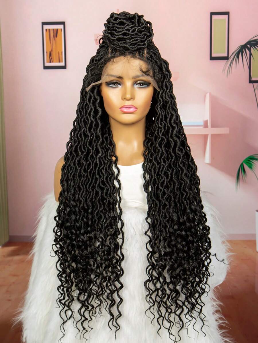 วิกผมปลอม 9x6 คอร์นโรว์ ถักเปีย พร้อม ลูกไม้ ด้านหน้า , 180% ความหนา ...