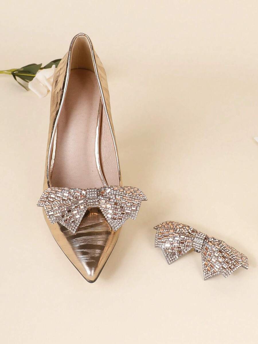 1pair Champagne Rhinestone Shoe Clips, Ideal For Wedding Shoes, High ...