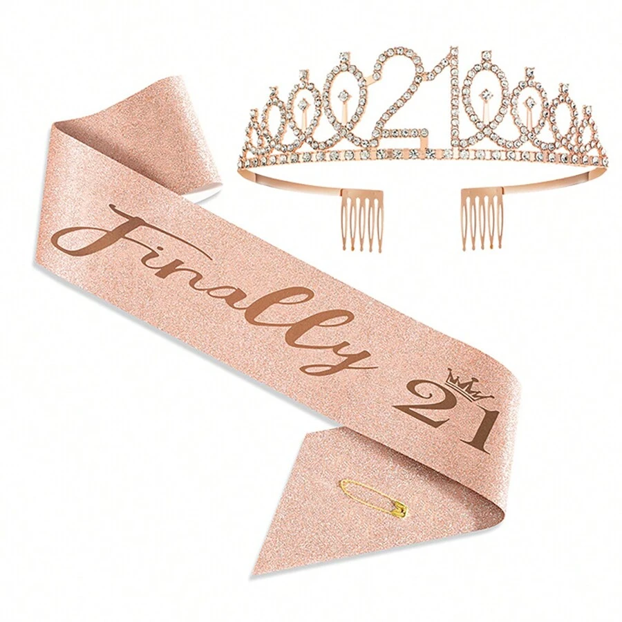 21st Birthday Decorations For Her, Including 21st Birthday Sash, Cake Topper, Crown, Candles ...