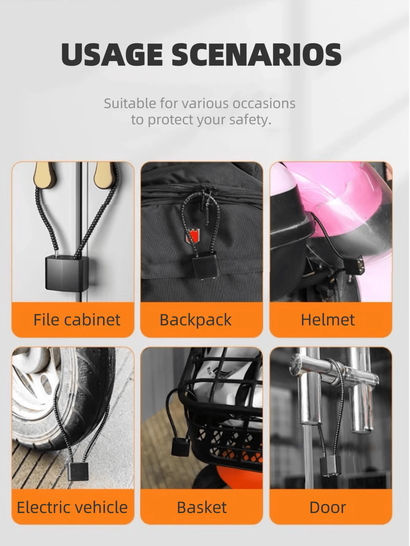 1pc Soft Steel Cable Anti-theft Padlock With Multiple Sizes For ...