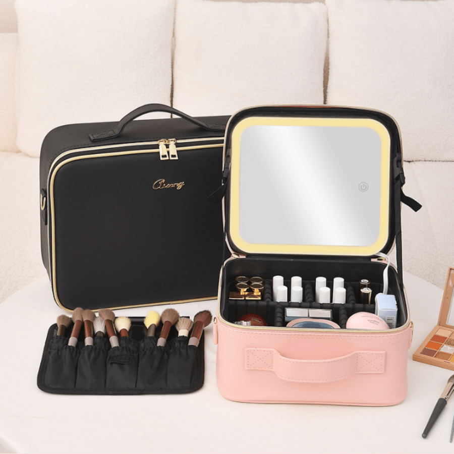 New makeup mirror storage box integrated portable large capacity ...