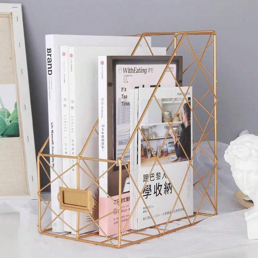 Desktop Iron Storage Rack For Books, Documents, Students' Book ...