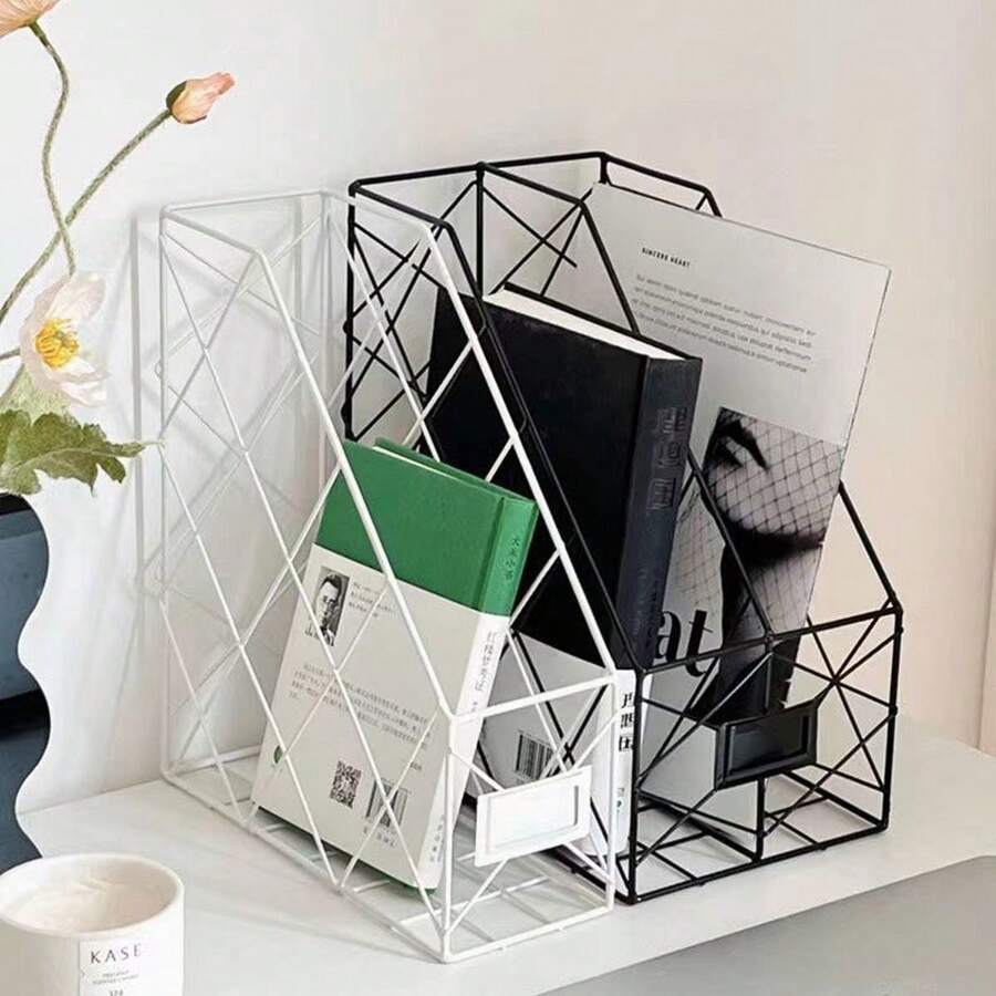 Desktop Iron Storage Rack For Books, Documents, Students' Book ...