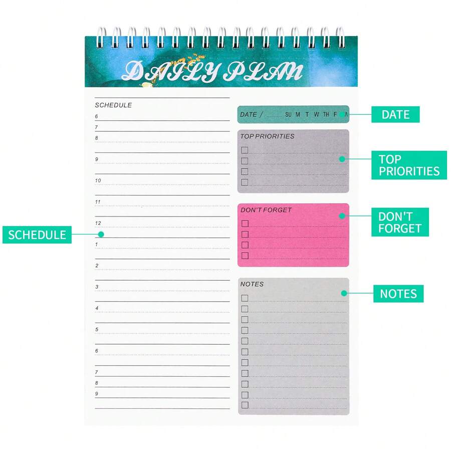 2 Pack Daily To Do List Notepads Daily Schedule For Kids 52 Tear Off Task Checklist Colour Daily ...