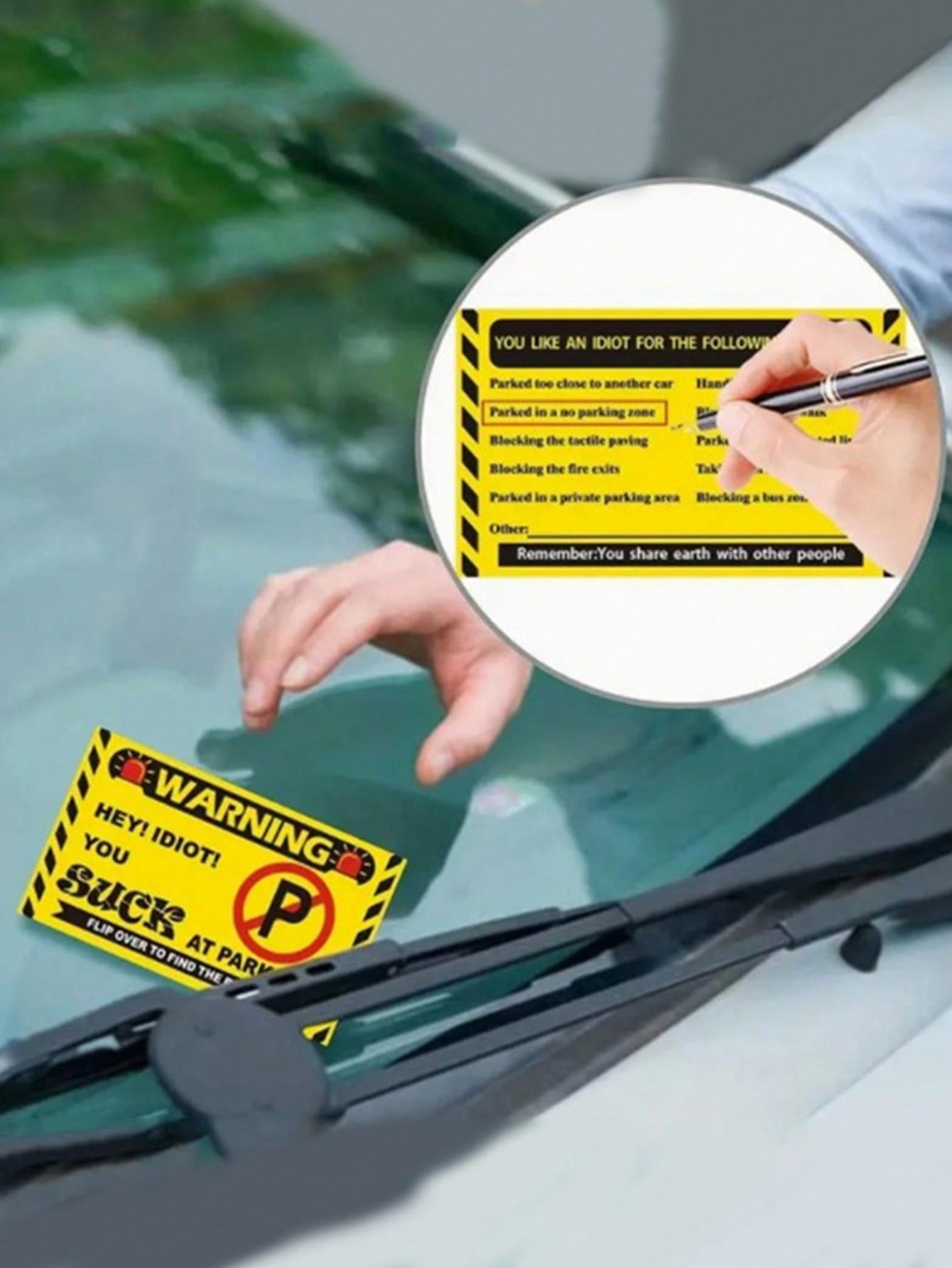 50 Sheets You Parked Like An Idiot Business Cards, Writable Bad Parking ...
