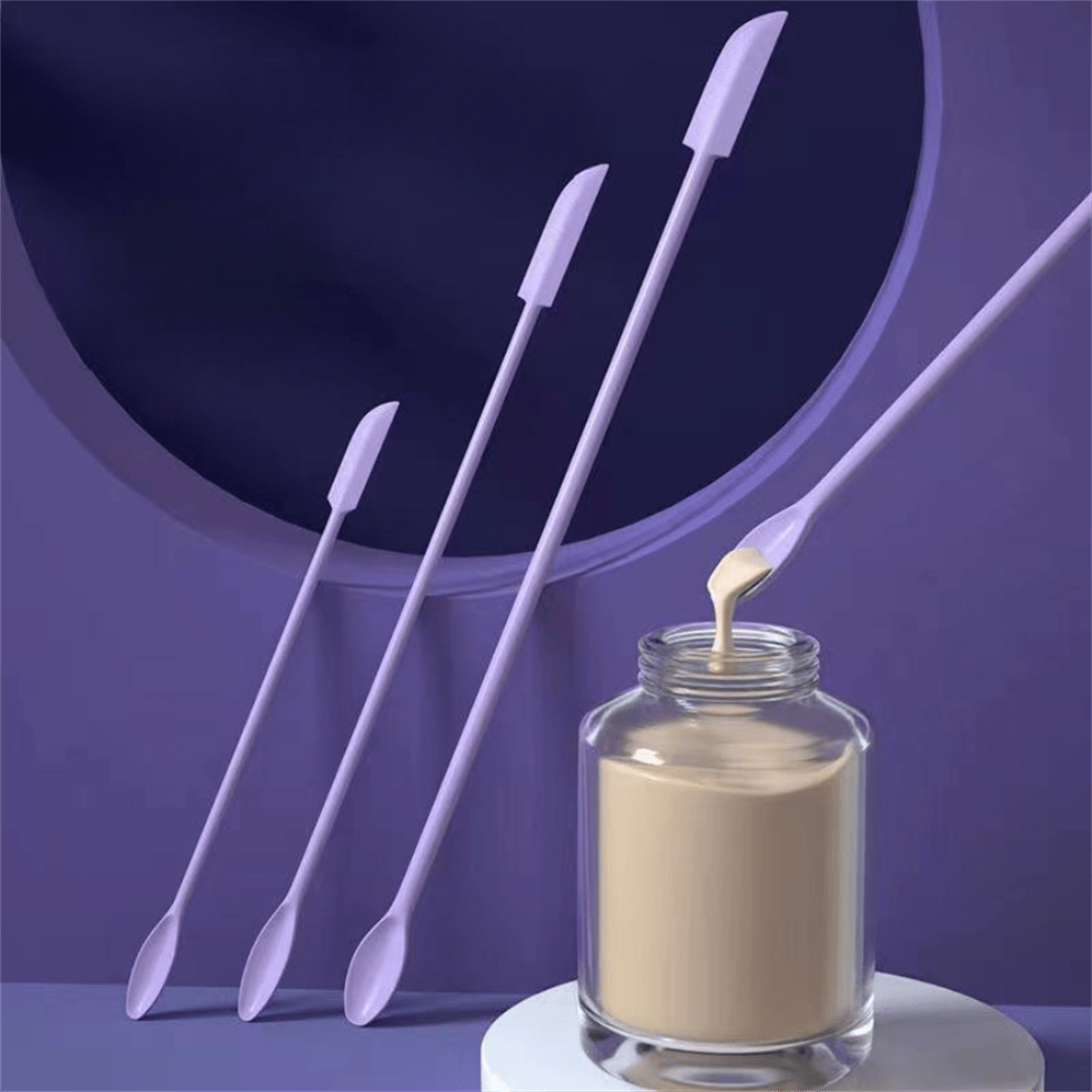 A Cosmetic Scooping Spoon, Silicone Spatula, Water Emulsion, Facial ...