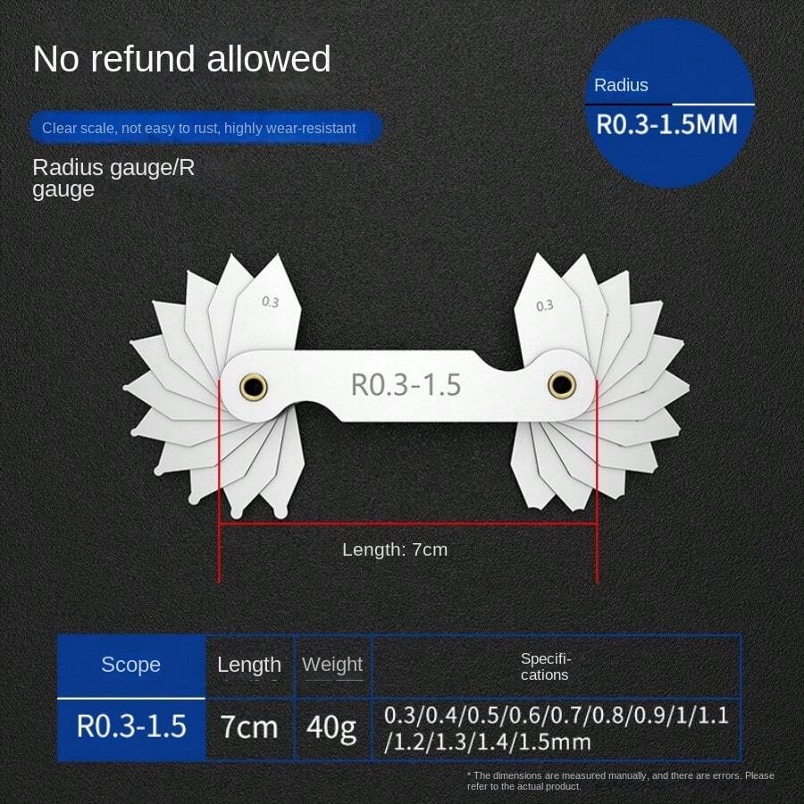 Stainless Steel Ruler Set With Radius Gages For Quality Sample ...