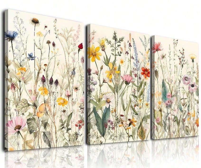 Canvas Muur kunst Sets Van 3 , Minimalistisch Bloem Bloemen Muur kunst ...