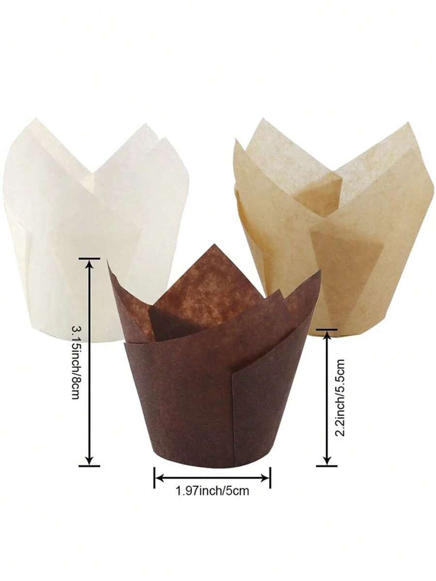 9pcs Tulip Cake Baking Cups & Muffin Cups & Wrappers, Disposable Paper ...